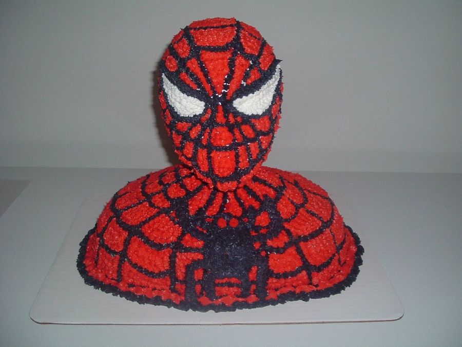 Spiderman Head Cake 3D - CakeCentral.com