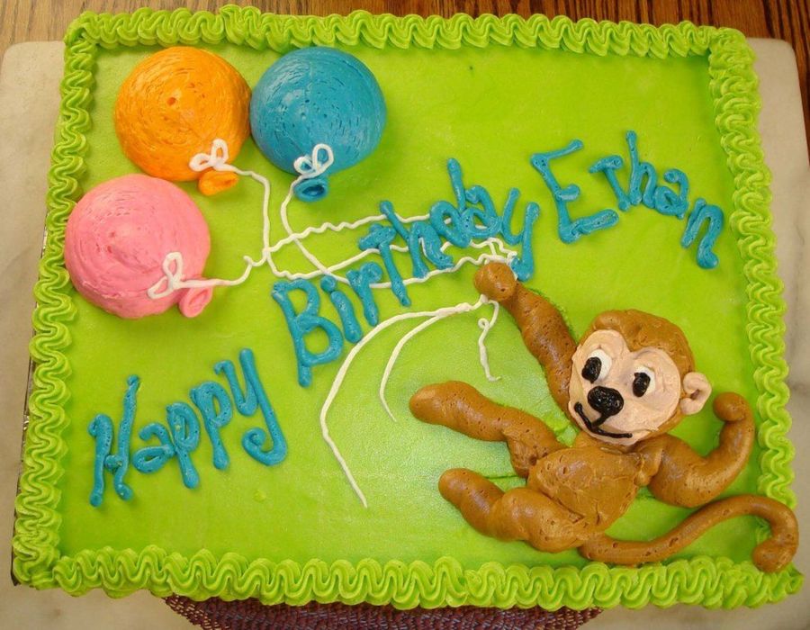 Balloons And Monkey - CakeCentral.com
