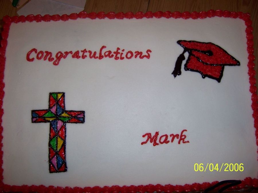Confirmation/ Graduation Cake - CakeCentral.com