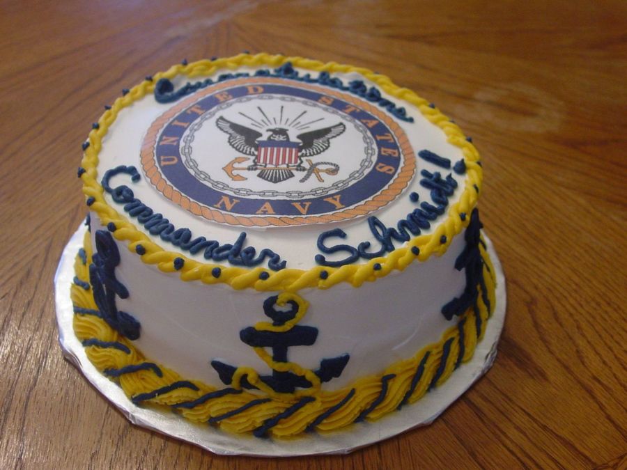 Navy Congrats Cake - CakeCentral.com