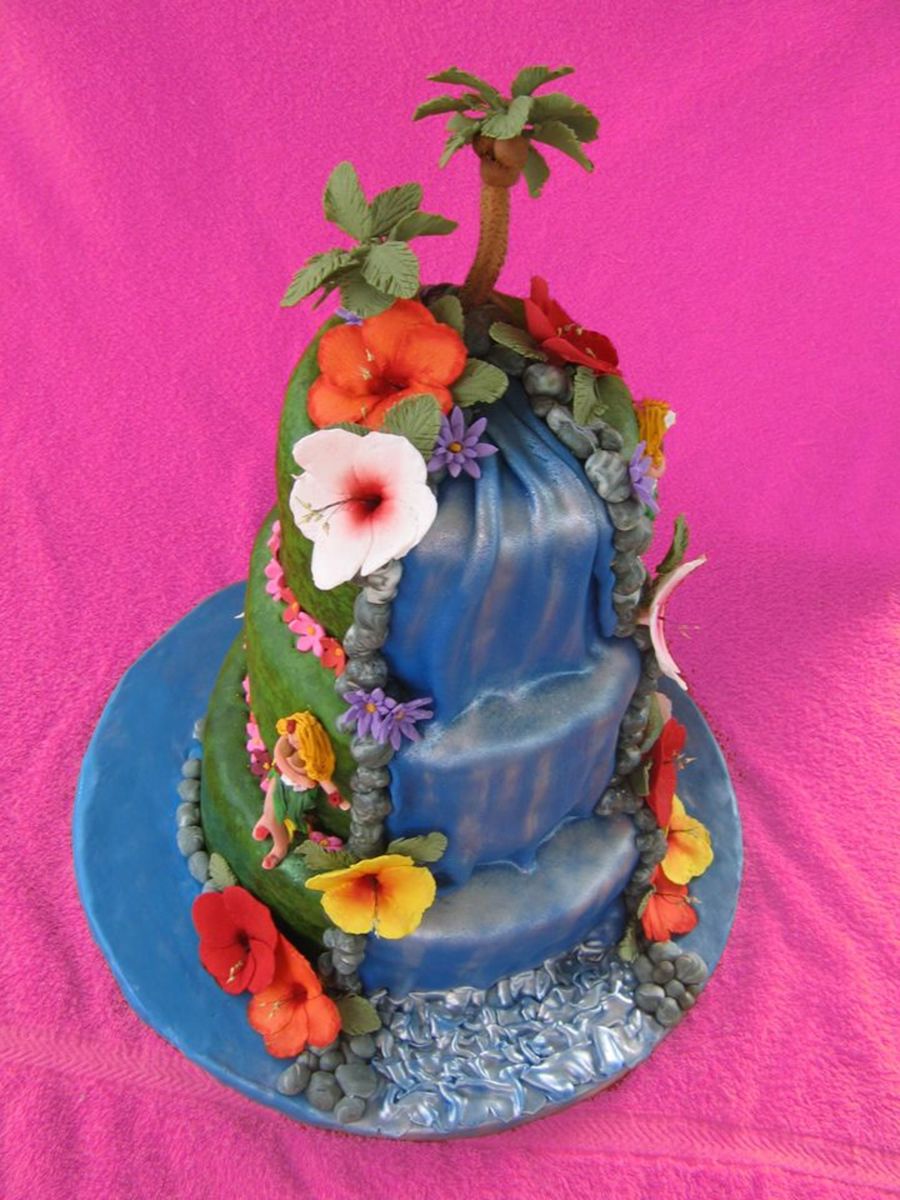 Waterfall Cake Top View - CakeCentral.com