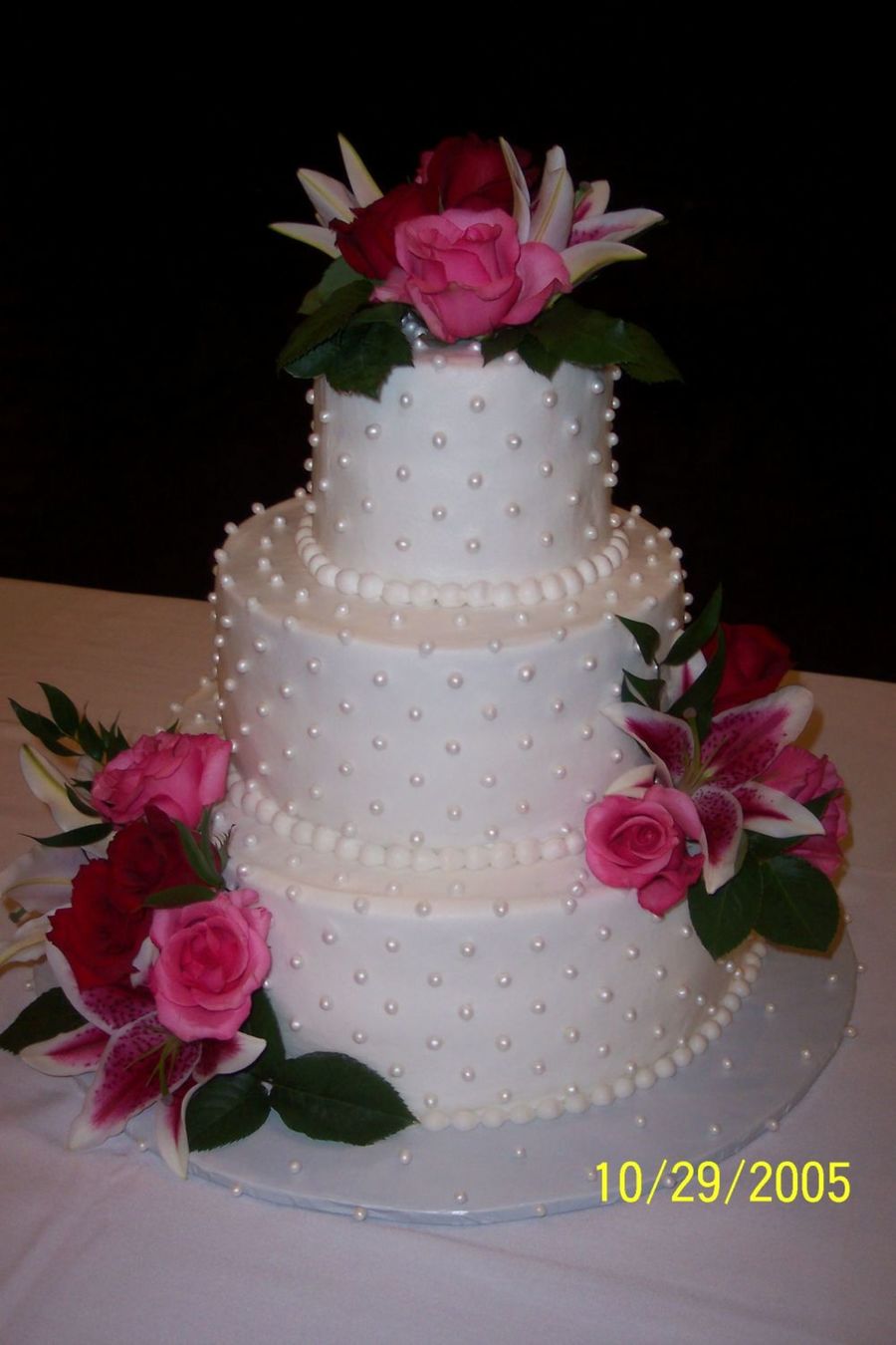 Pearled Wedding Cake - CakeCentral.com