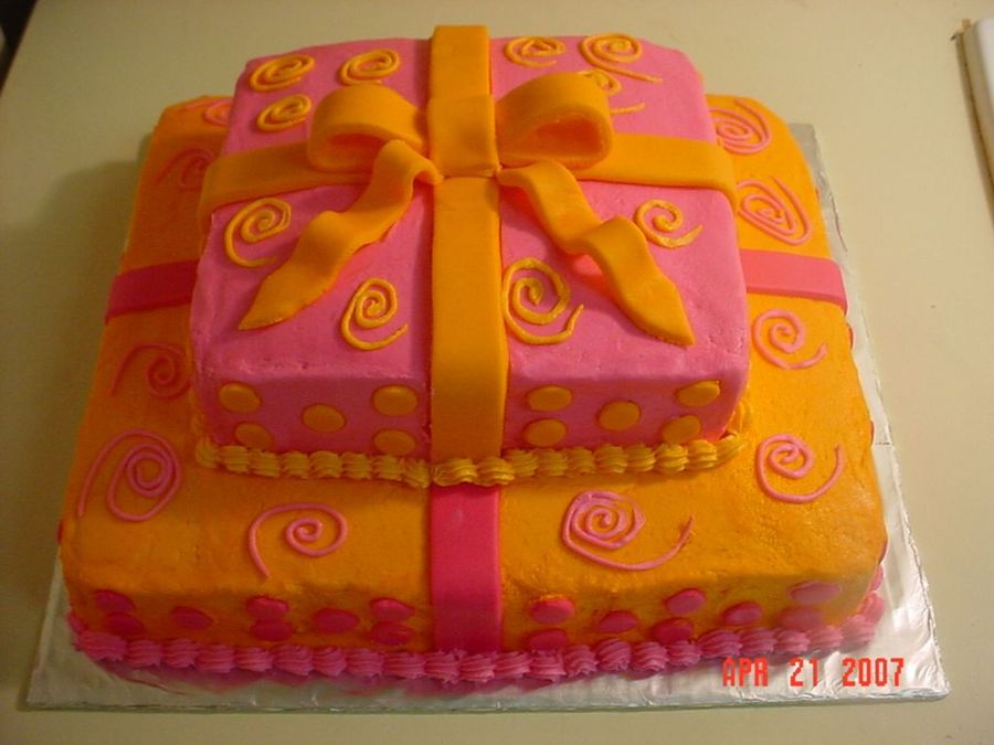Stacked Present Cake - CakeCentral.com
