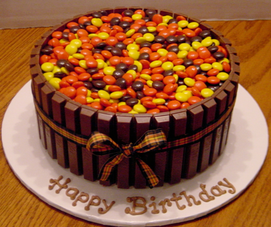Reeses Pieces Barrel Cake - CakeCentral.com
