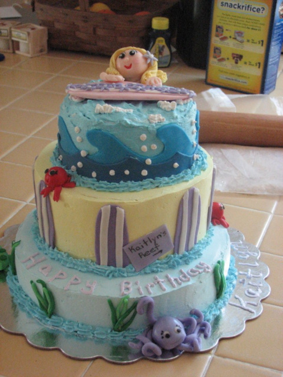 Surfer Girl Birthday Cake - CakeCentral.com