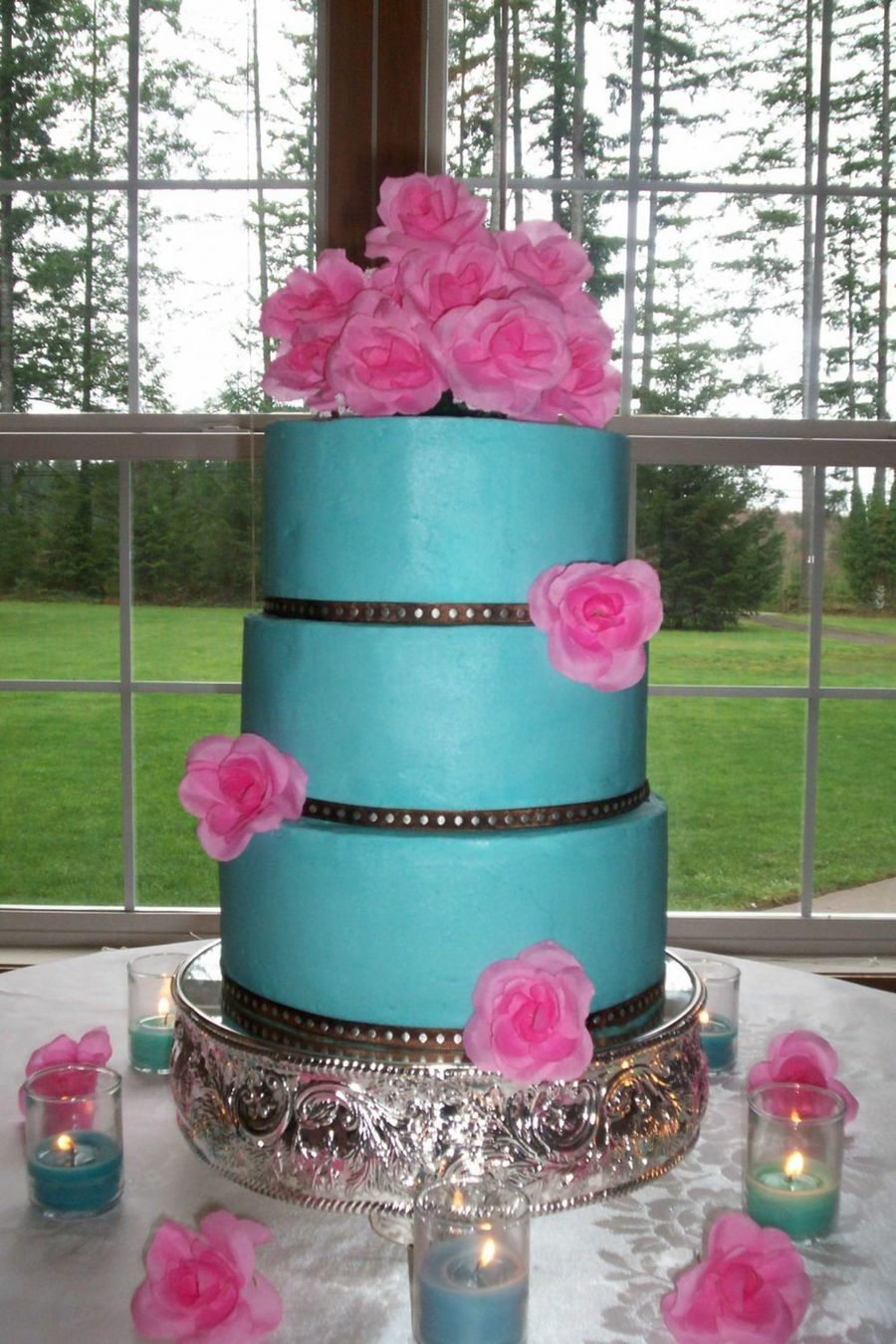 Blue And Pink Wedding - CakeCentral.com