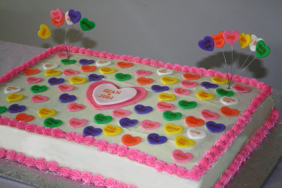 Conversation Heart Cake - CakeCentral.com