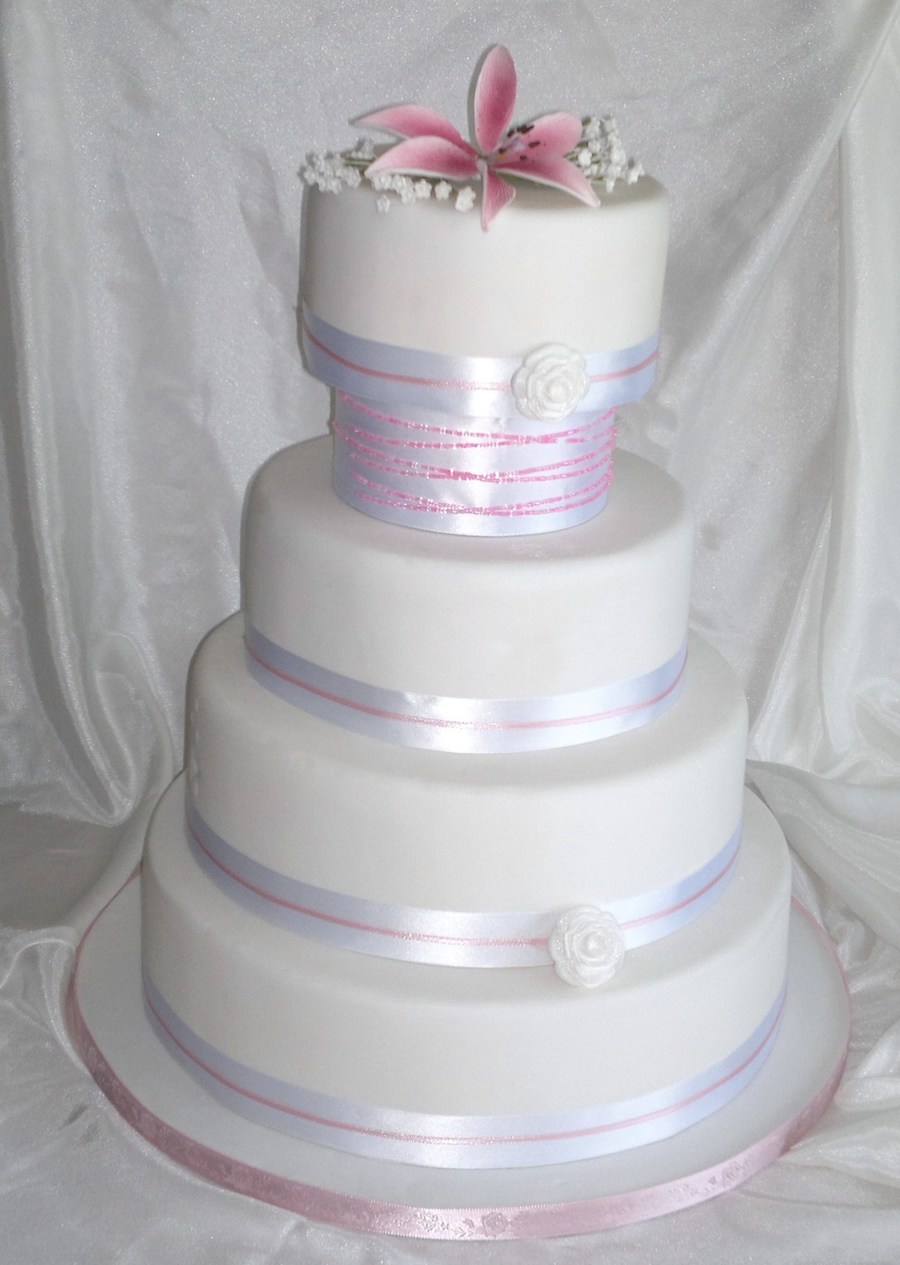 Pink White Wedding Cake - CakeCentral.com