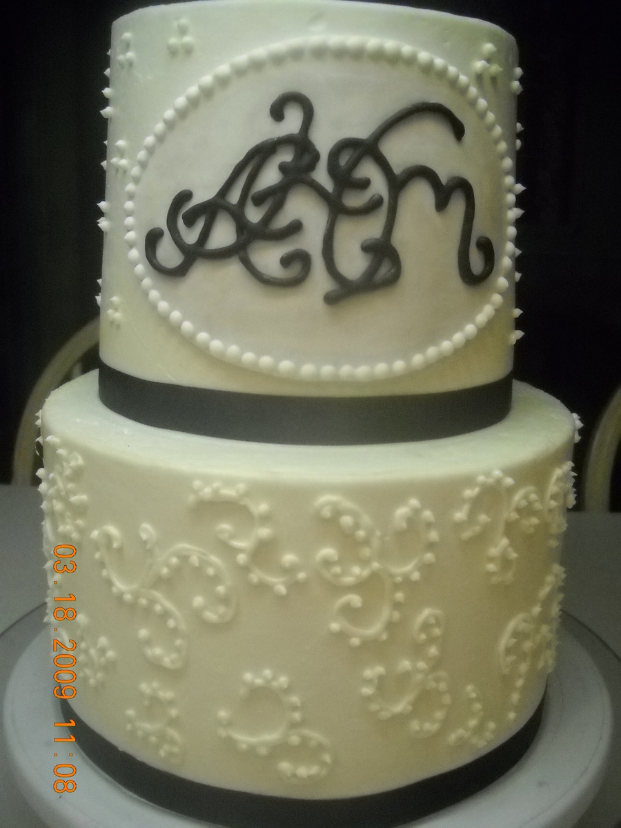 Monogram Wedding Cake - CakeCentral.com