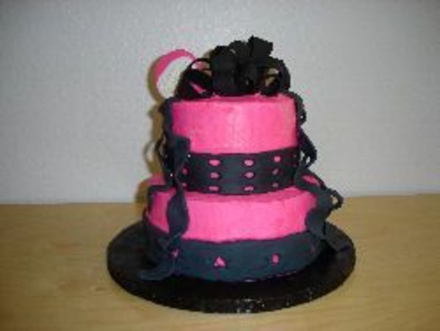 Pink And Black Cake - CakeCentral.com