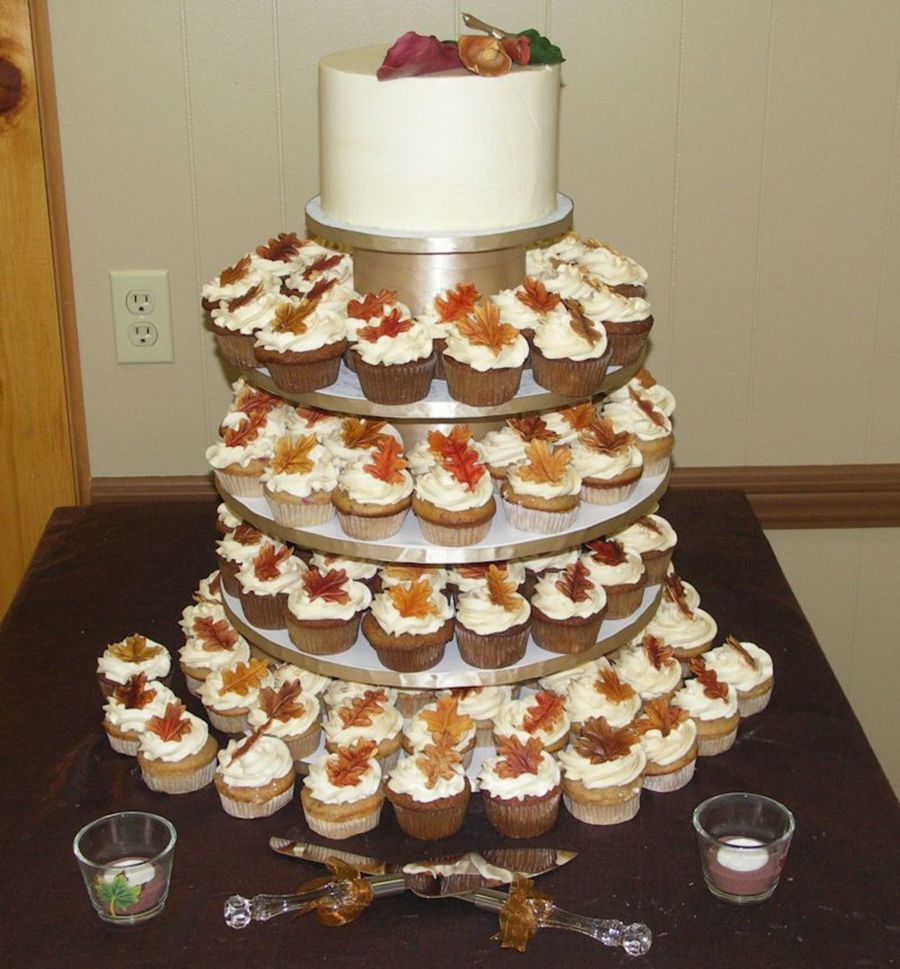 Cupcake Tree With Round Cake Topper - CakeCentral.com