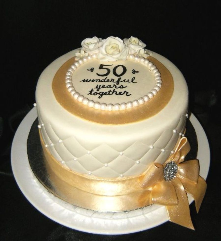 Golden Anniversary - CakeCentral.com