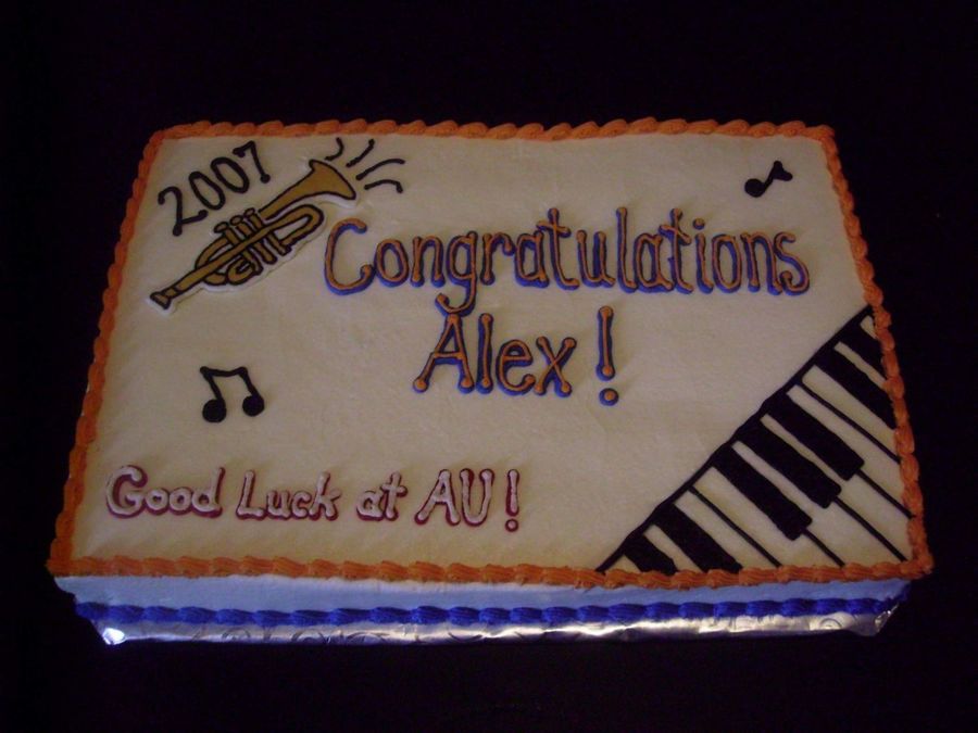 Music Theme Graduation Cake - CakeCentral.com