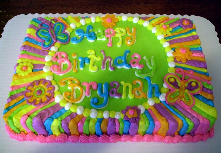 Neon Birthday Cake - CakeCentral.com