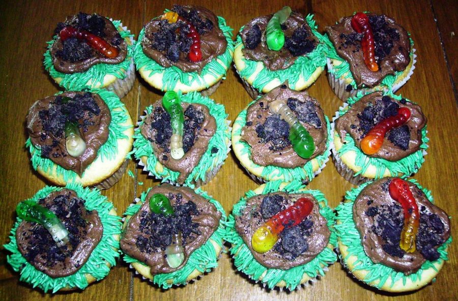 Dirt & Worms Cupcakes - CakeCentral.com