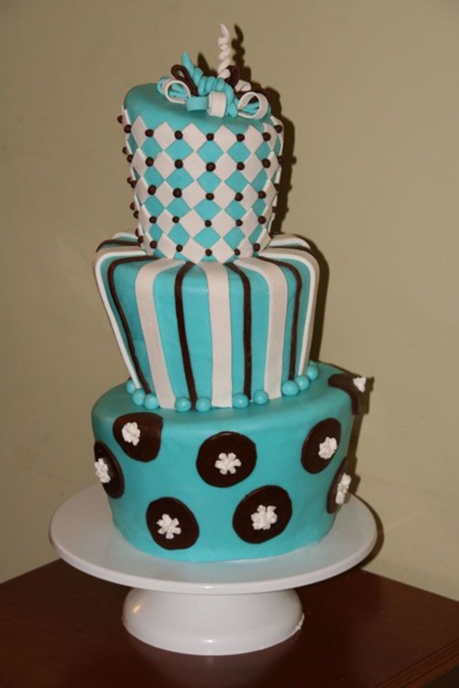 My First Whimsical Tilted Cake:) - CakeCentral.com