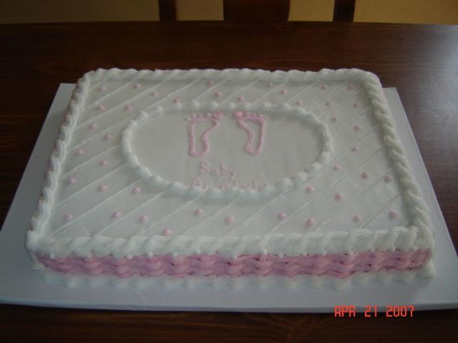 Baby Shower Footprint Cake - CakeCentral.com