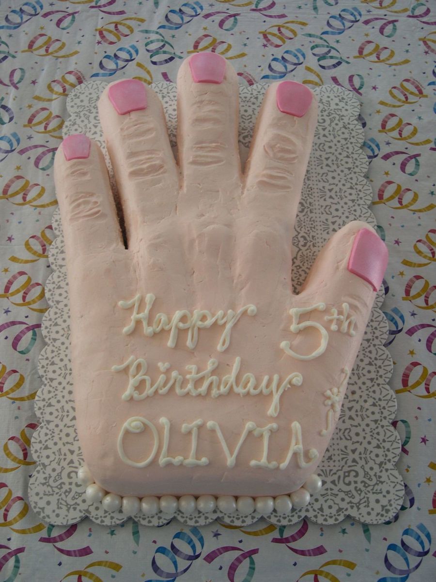 Olivia's Hand Cake - CakeCentral.com