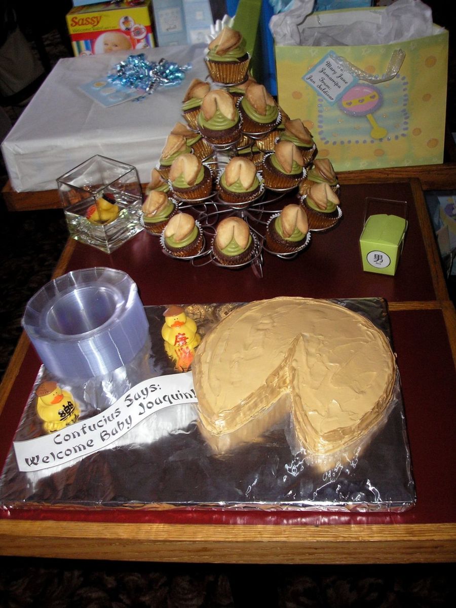 Fortune Cookie Cupcakes & Cake - CakeCentral.com