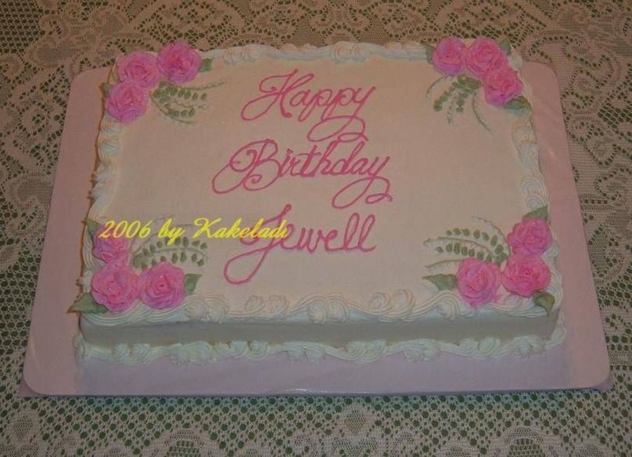 Pink Rose Birthday Sheet - CakeCentral.com