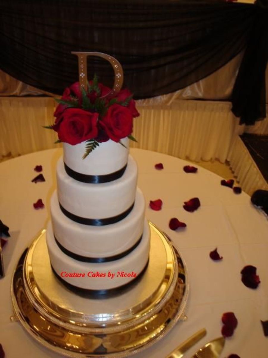 4 Tiered Wedding With Monogram - CakeCentral.com