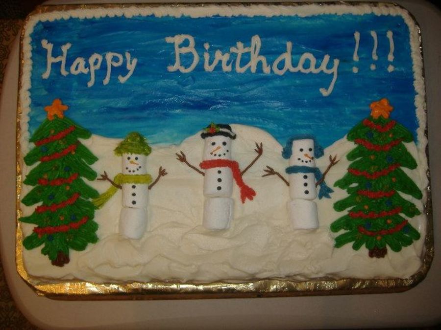 Snowmen Cake - CakeCentral.com