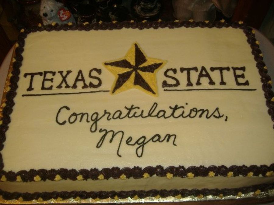 Texas State University Graduation Cake - CakeCentral.com