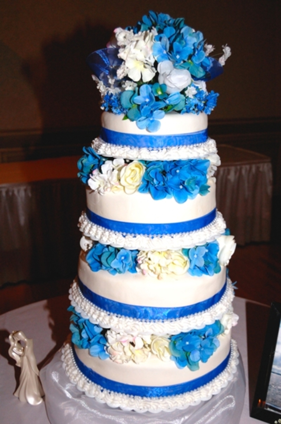 Blue & White Wedding Cake - CakeCentral.com
