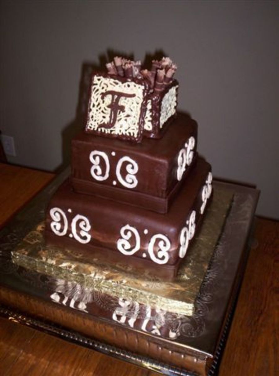Chocolate Monogram - CakeCentral.com