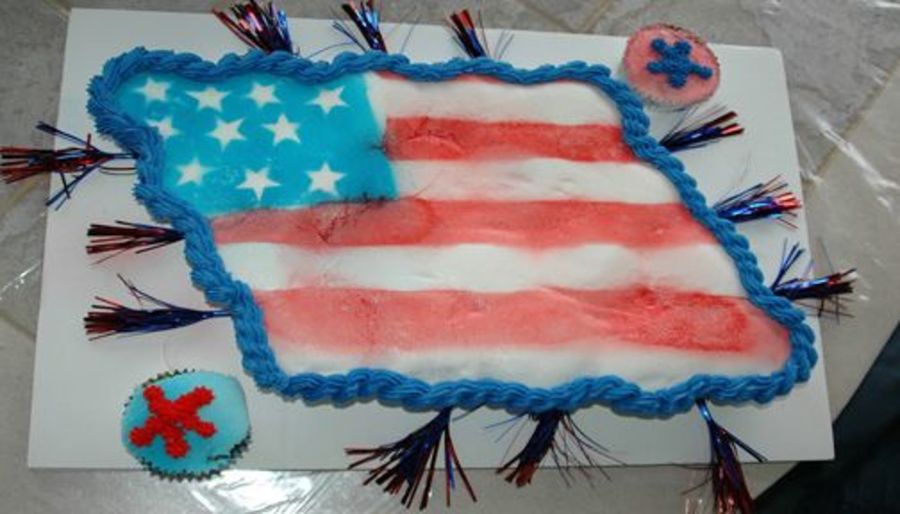 Flag Cupcake Cake - CakeCentral.com
