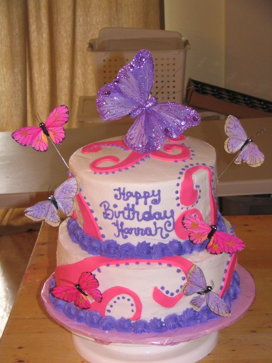 Butterfly Birthday Cake - CakeCentral.com