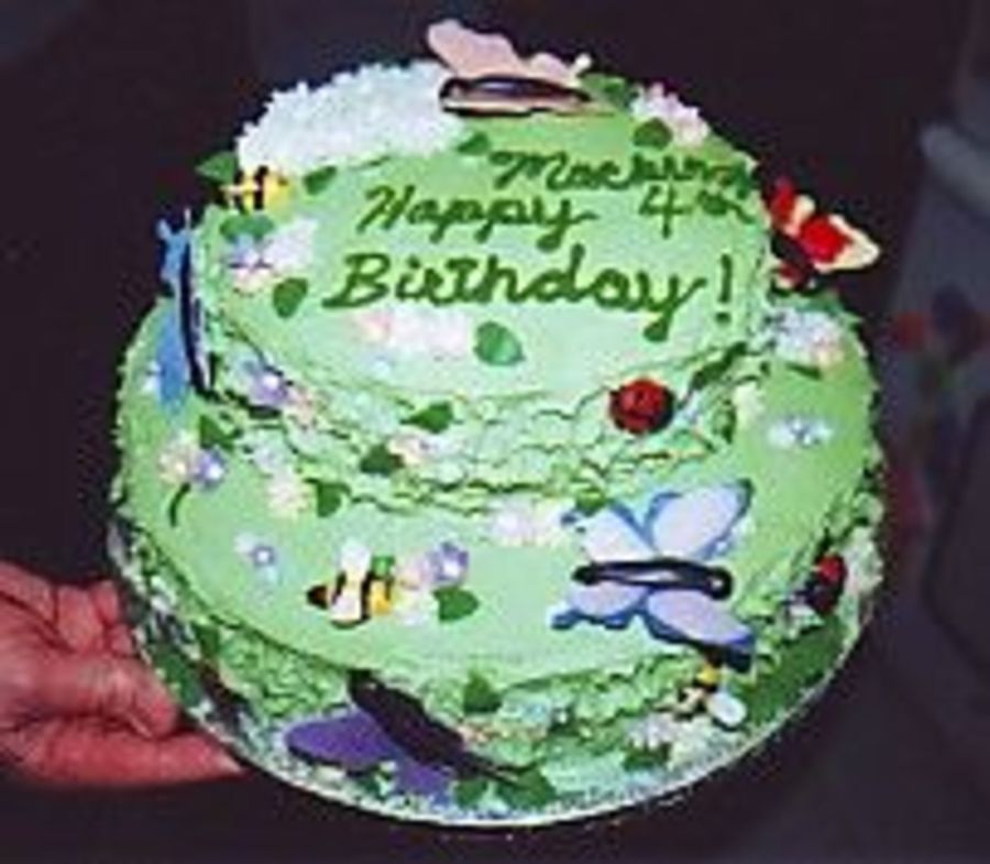 Bc Cake With Fondant Bugs And Flowers - CakeCentral.com