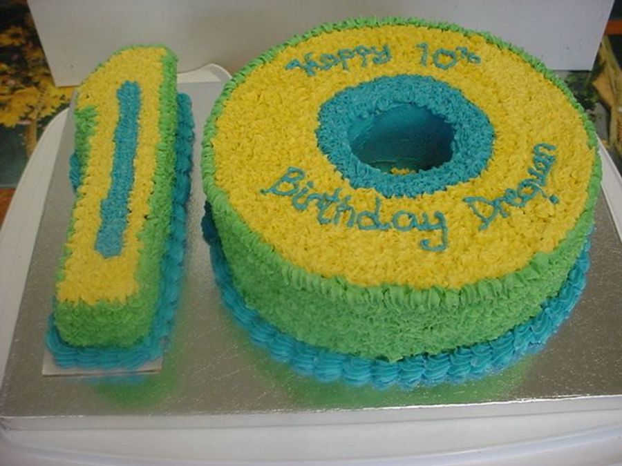 10Th Birthday Cake Shape Side View - CakeCentral.com