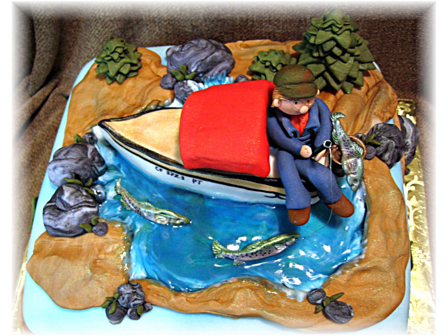Lake Fishing Cake - CakeCentral.com
