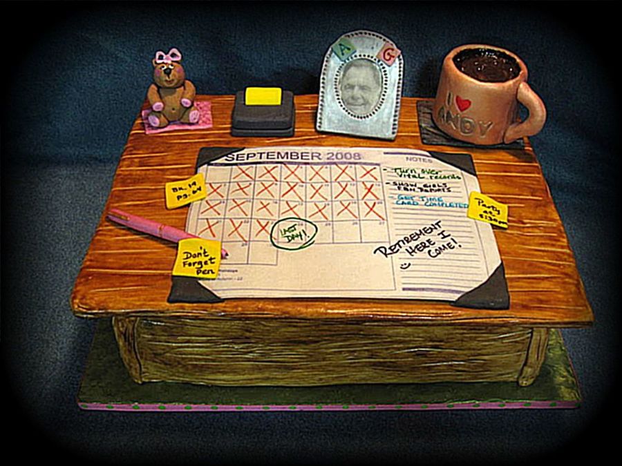 Retirement - Replica Of Office Gal's Desk - CakeCentral.com