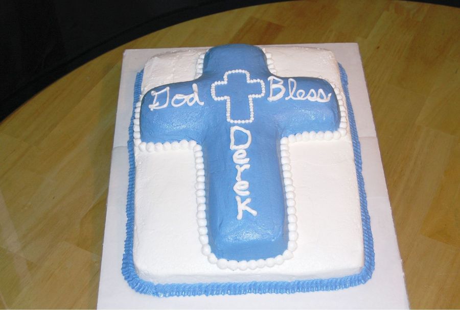 Boys Baptism Cake - CakeCentral.com