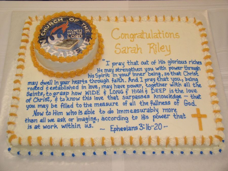 Scripture Ordination Cake - CakeCentral.com