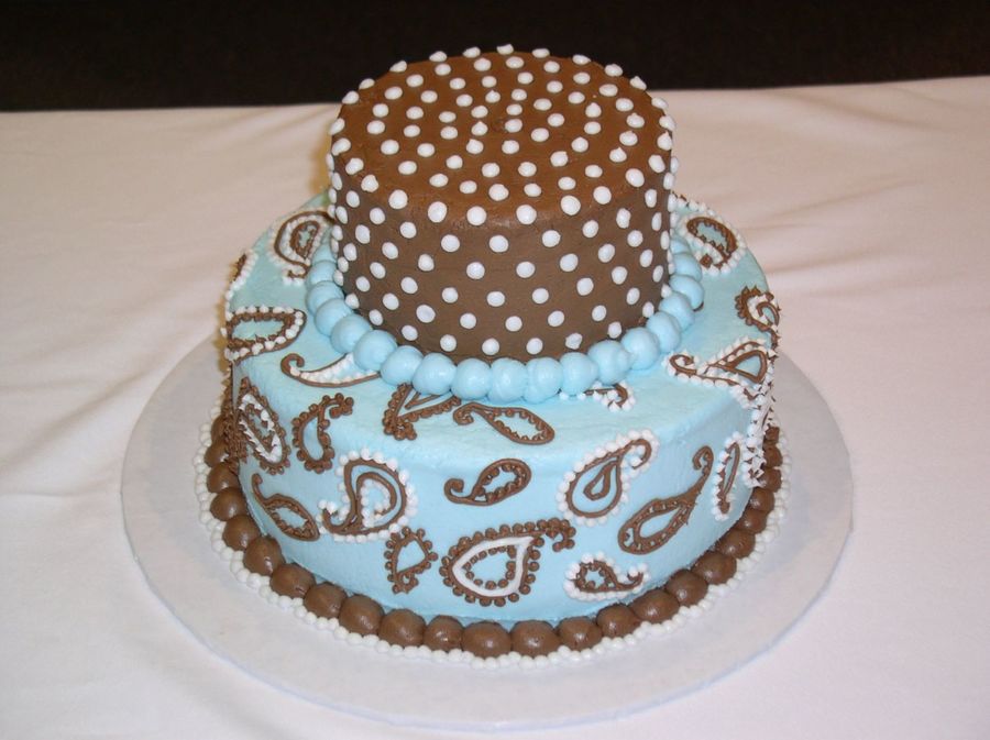 Paisley And Dotted Cake - CakeCentral.com