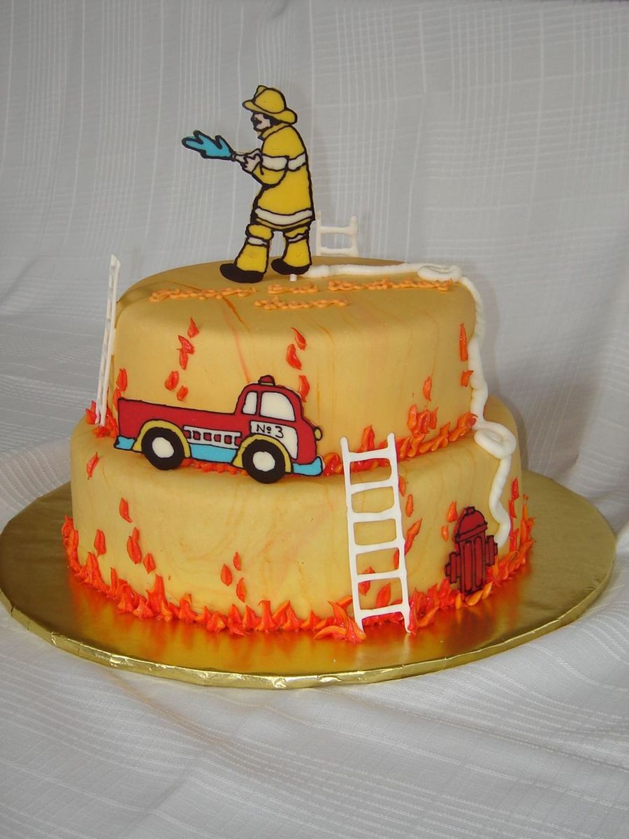 Firefighter Birthday Cake - CakeCentral.com