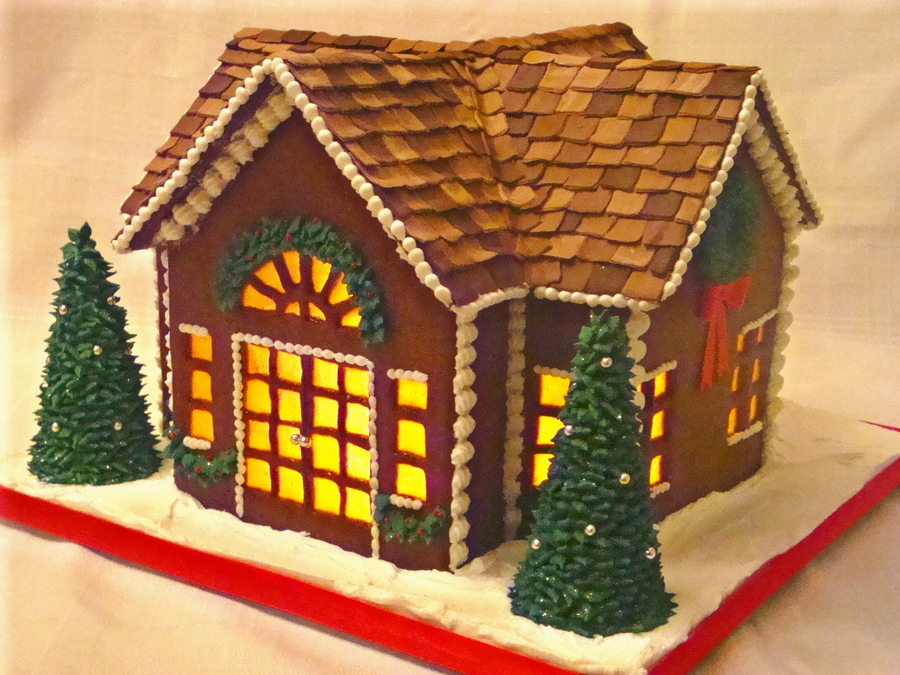 Cozy Cabin Gingerbread House - CakeCentral.com