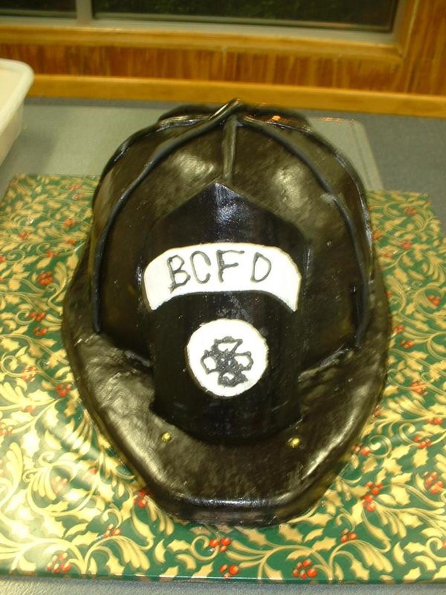 Fire Helmet Cake - CakeCentral.com