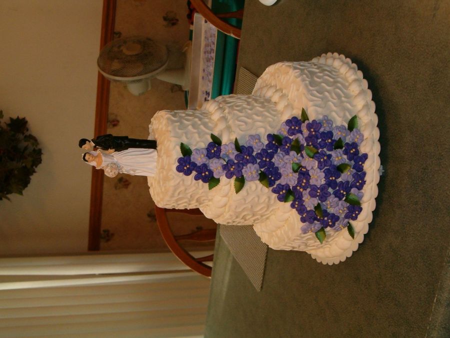 3 Tier Stacked W/ Cornelli Lace - CakeCentral.com