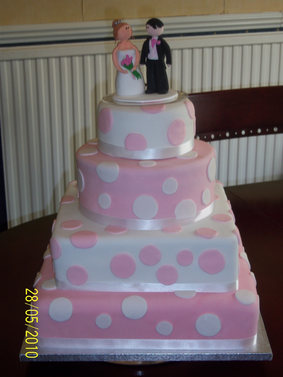 Pink And White Wedding Cake - CakeCentral.com