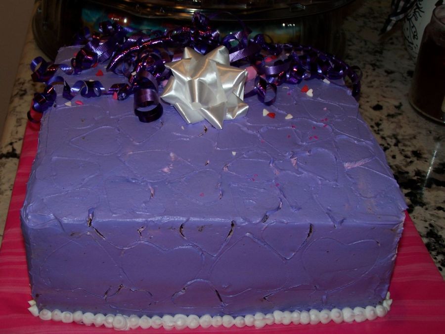 Purple Birthday Gift Box - CakeCentral.com