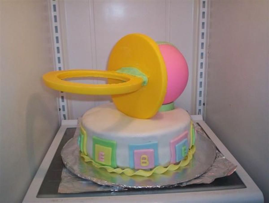 Pacifer Baby Shower Cake - CakeCentral.com