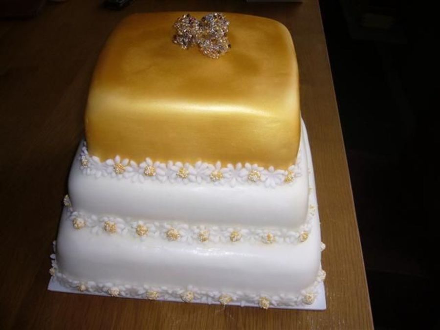 Gold Wedding Cake - CakeCentral.com