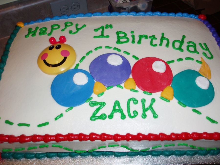 Baby Einstein Catepillar First Birthday - CakeCentral.com