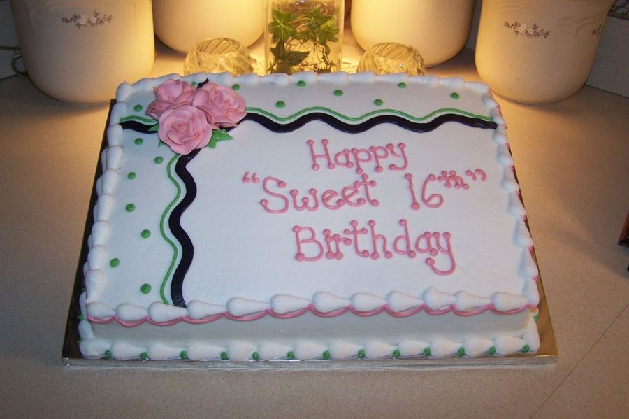 Sweet 16 Sheet Cake - CakeCentral.com