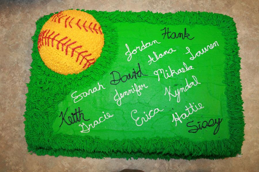 Softball Team Party Cake - CakeCentral.com