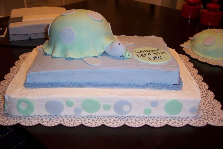 Turtle Baby Shower Cake - CakeCentral.com